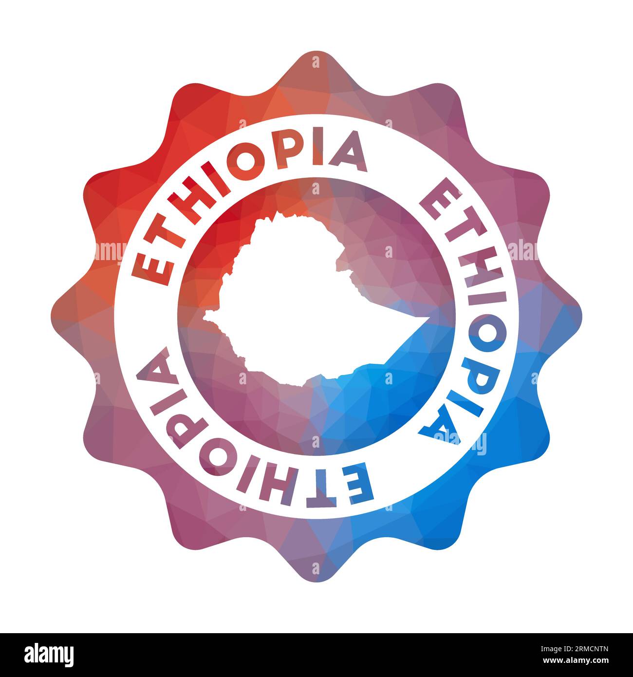Ethiopia low poly logo. Colorful gradient travel logo of the country in ...