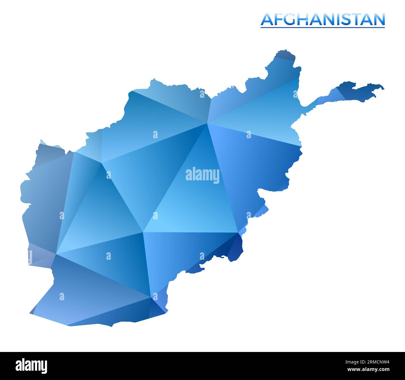 Vector polygonal Afghanistan map. Vibrant geometric country in low poly style. Awesome ...