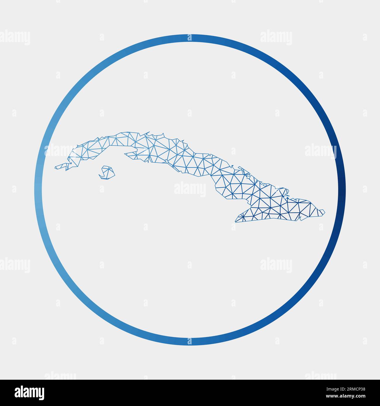 Cuba icon. Network map of the country. Round Cuba sign with gradient ...