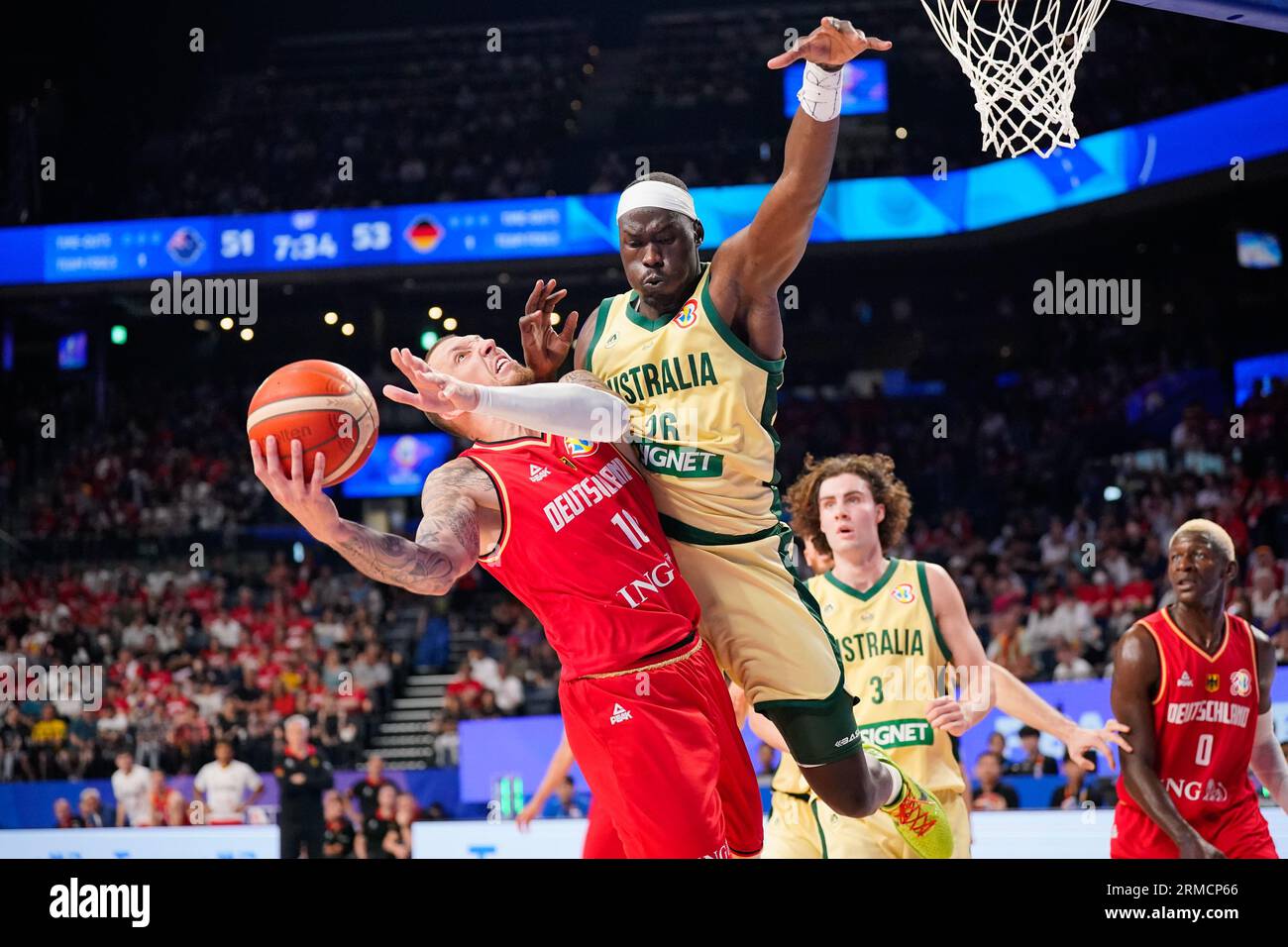 (L-R) Daniel Theis (GER), Duop Reath (AUS), AUGUST 27 2023 - Basketball ...