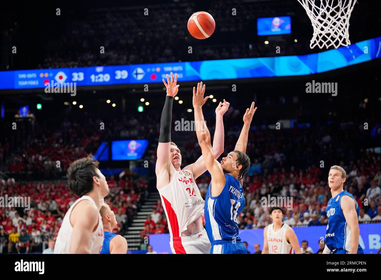 (L-R) Josh Hawkinson (JPN), Olivier Nkamhoua (FIN), AUGUST 27 2023 ...
