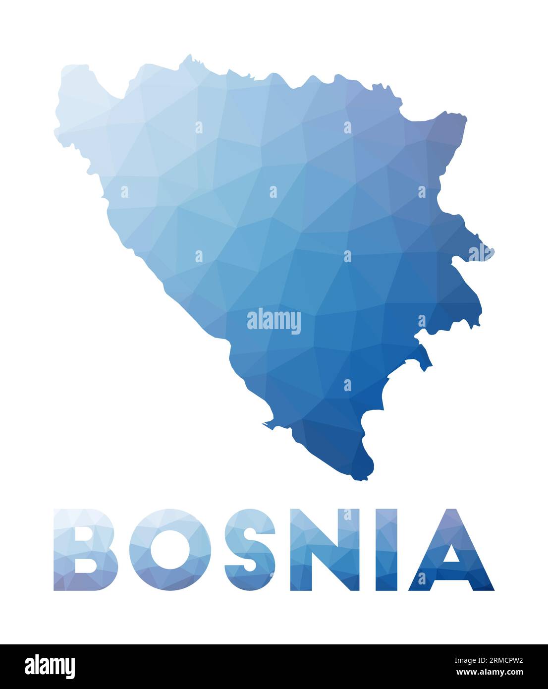 Low poly map of Bosnia. Geometric illustration of the country. Bosnia ...