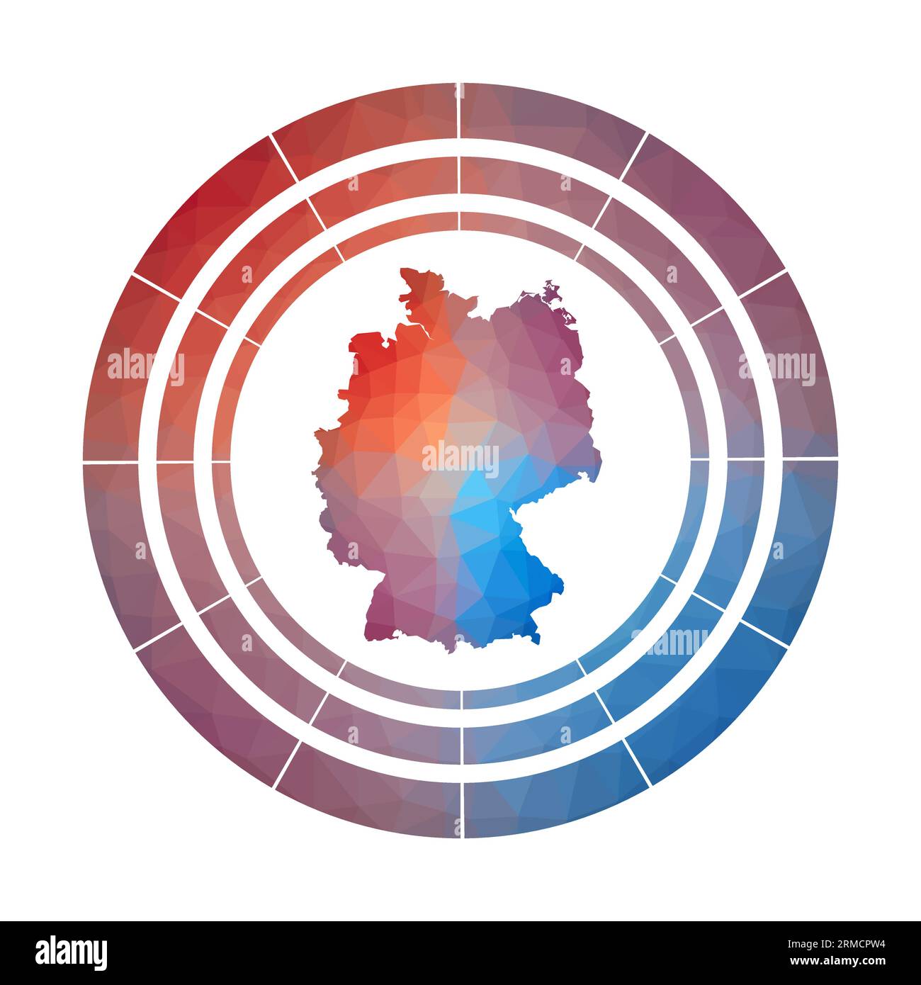 Germany badge. Bright gradient logo of country in low poly style ...