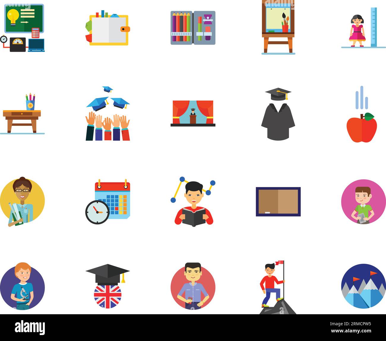 Higher education icon set Stock Vector Image & Art - Alamy