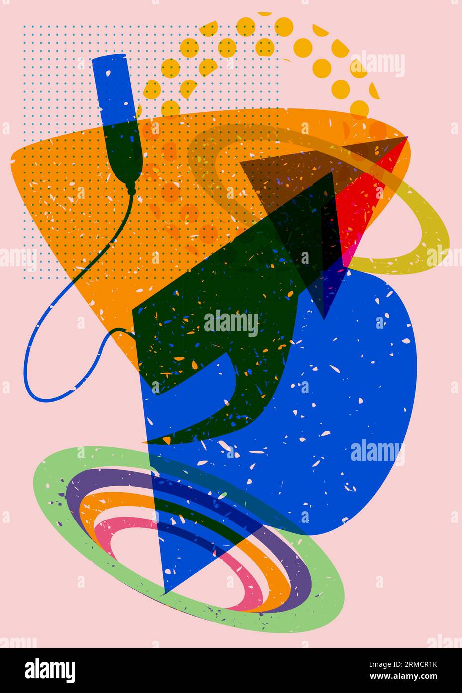 Graduation cap with Speech Bubble and colorful geometric shapes ...