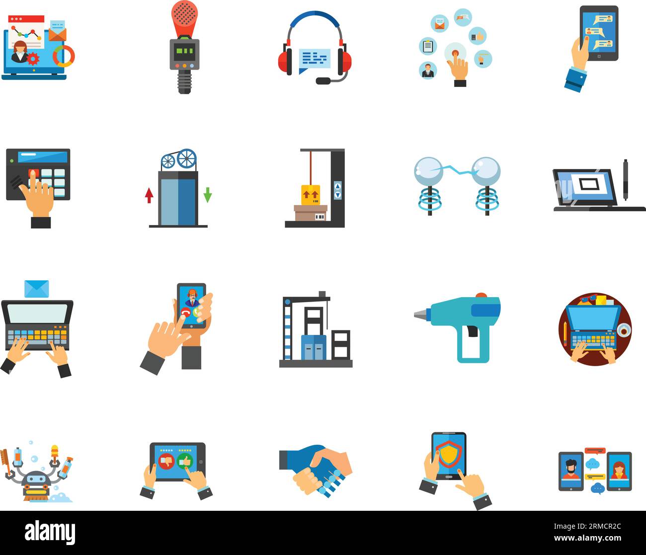 Technology in business icon set Stock Vector Image & Art - Alamy