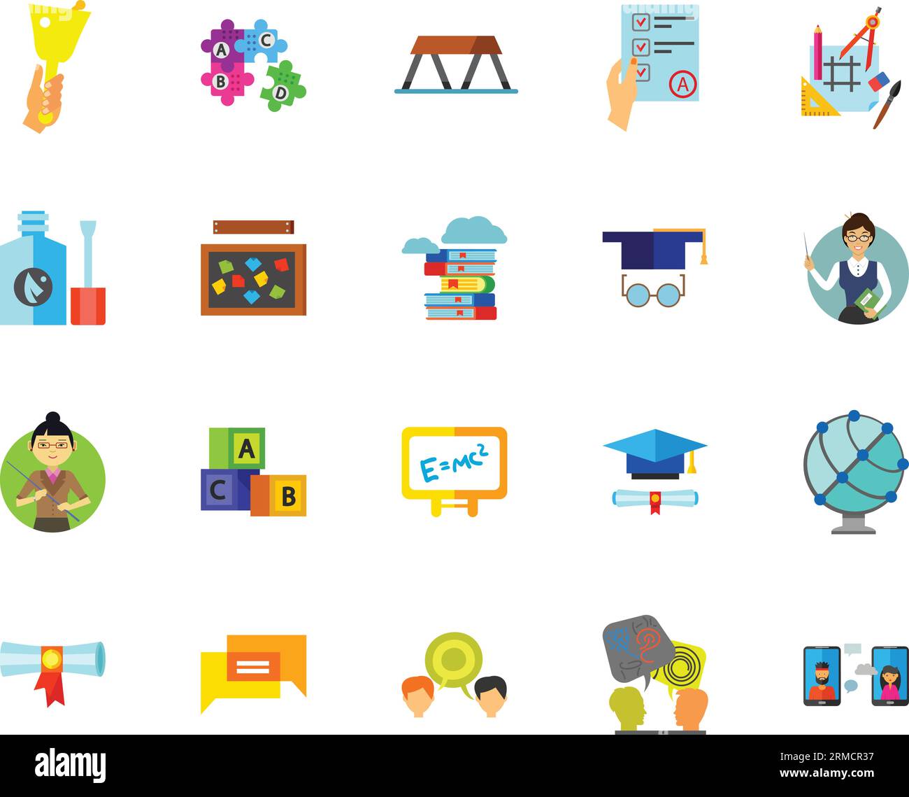 School icon set Stock Vector Image & Art - Alamy