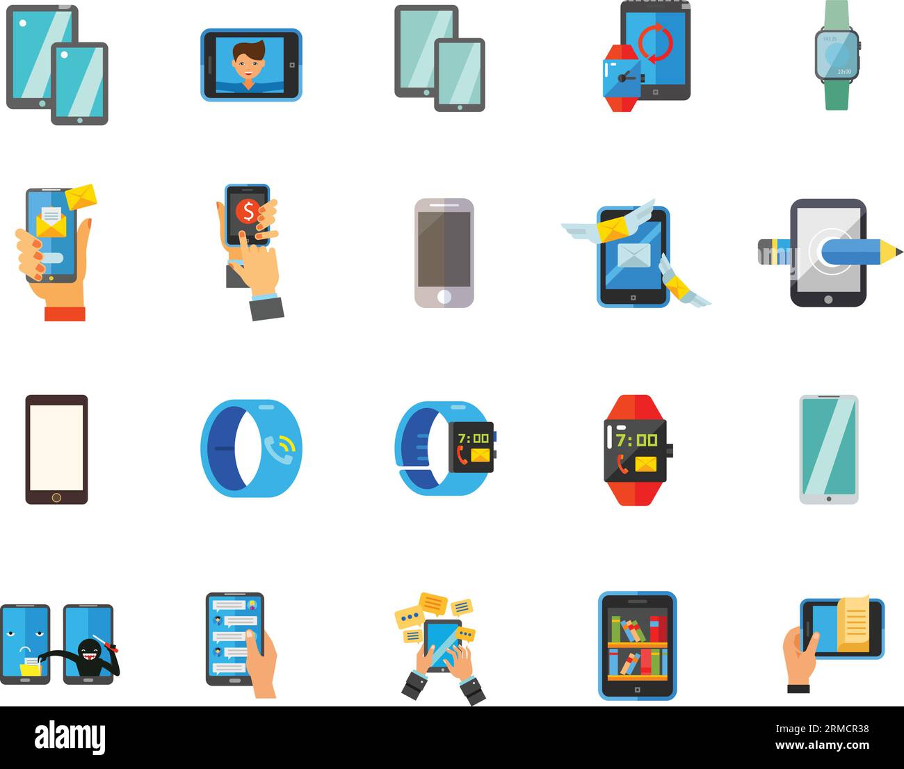 Smartwatch call icon set Cut Out Stock Images & Pictures - Alamy