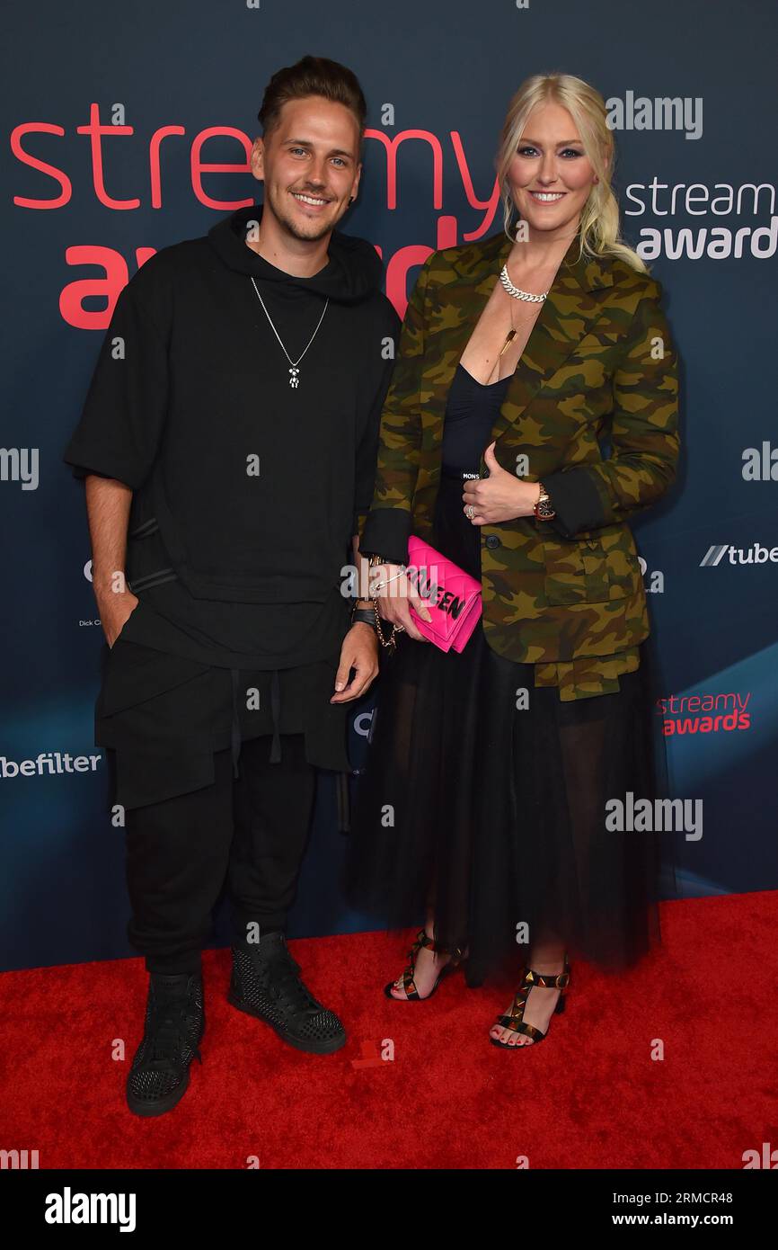 Nik Hirschi, left, and Alex Hirschi arrive at the Streamy Awards on ...