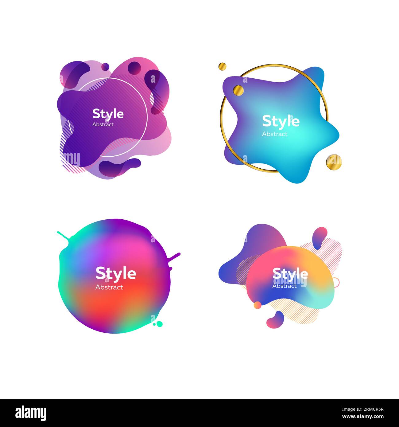 Set of colored liquid shape with splashes Stock Vector Image & Art - Alamy