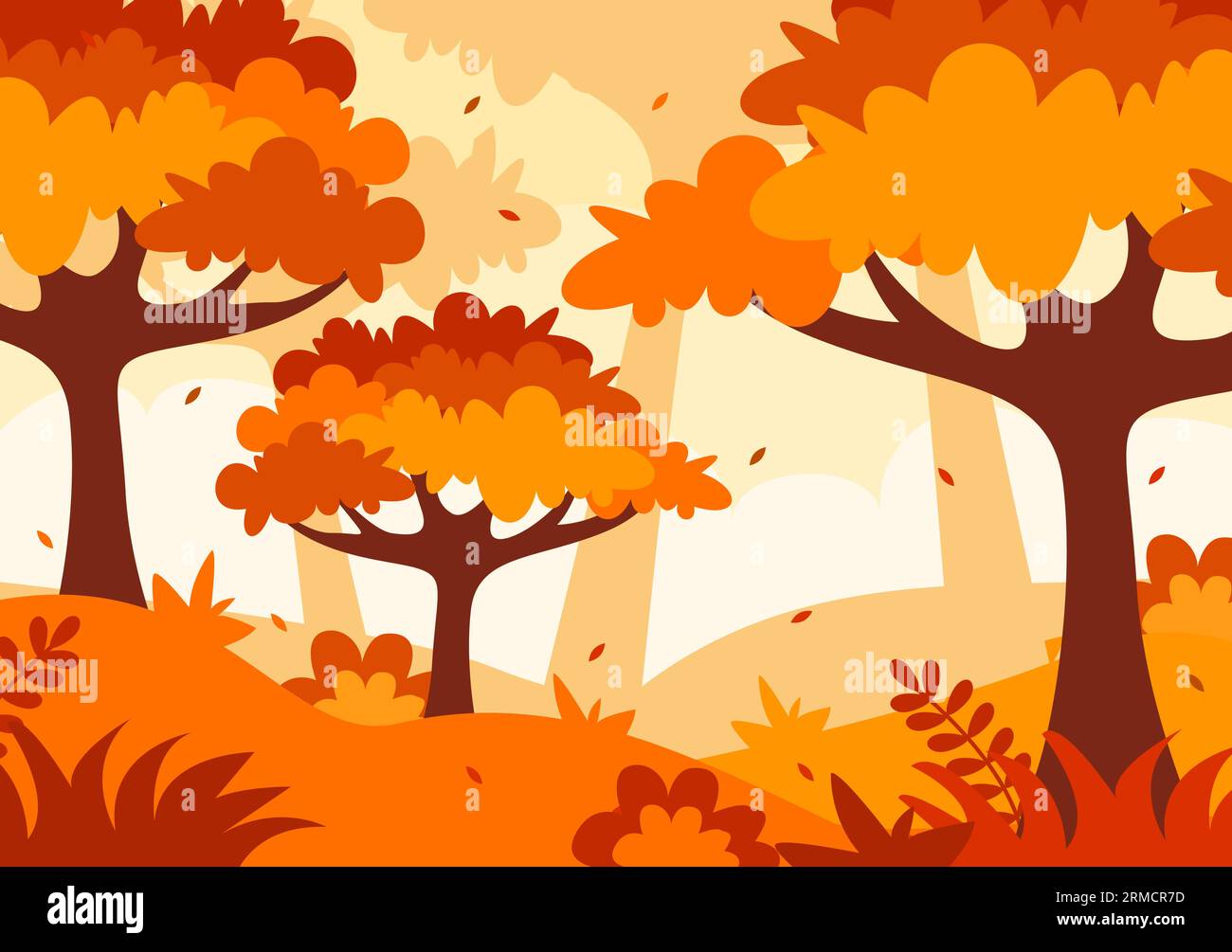 Vector Cartoon Autumn Background Stock Vector