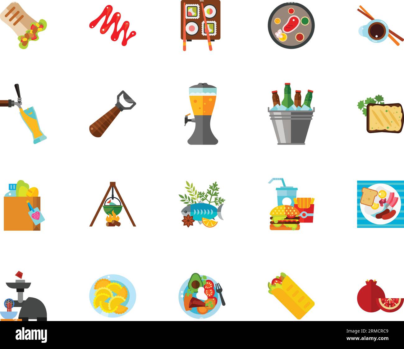 Food for picnic icon set Stock Vector Image & Art - Alamy