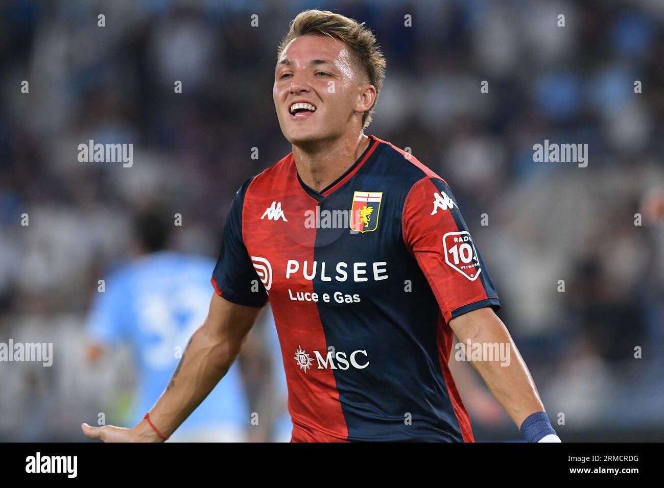 Rome, Lazio. 27th Aug, 2023. Mateo Retegui of Genoa celebrates scoring ...