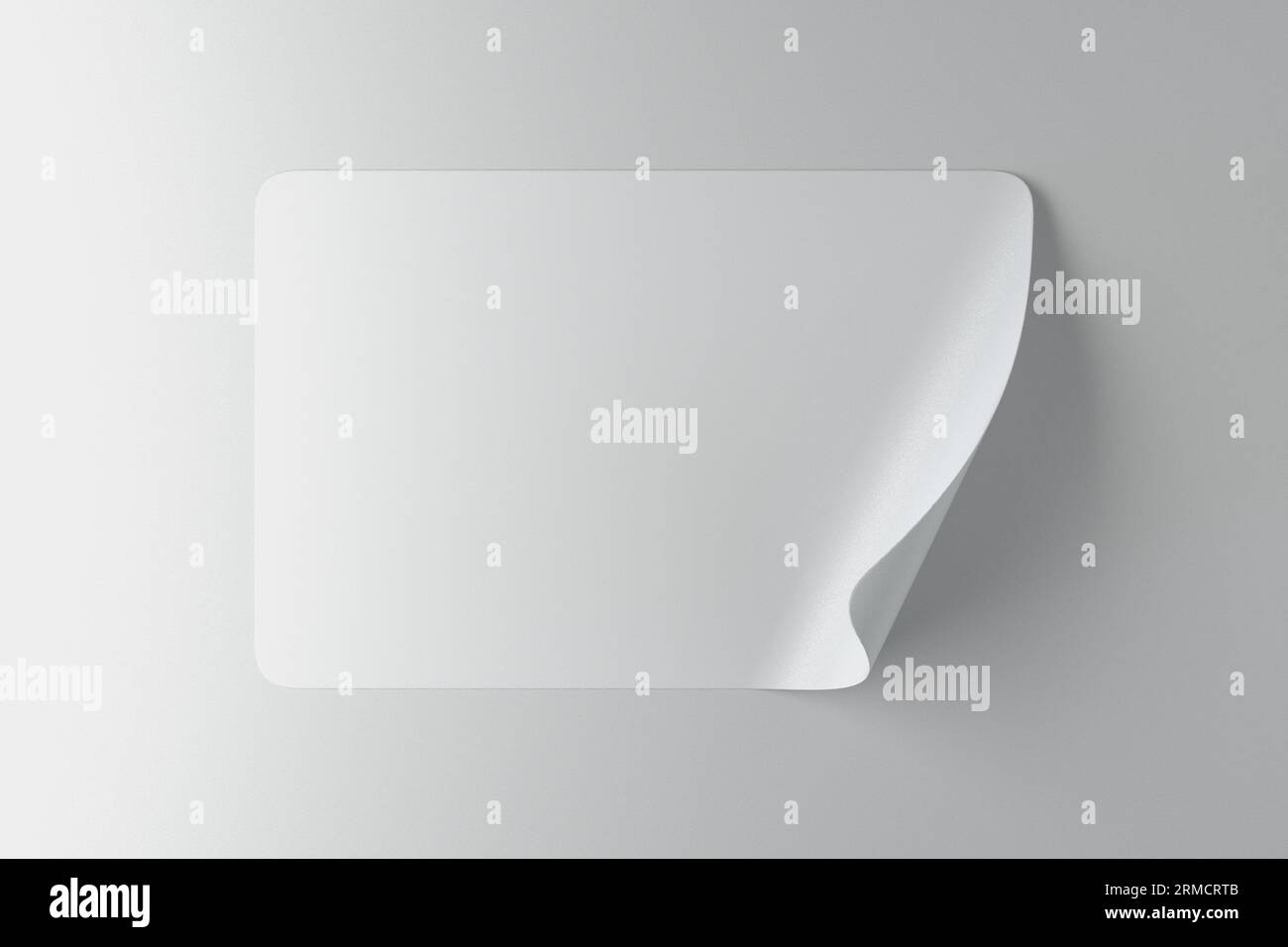Rectangular white sticker with rounded edges Stock Photo - Alamy
