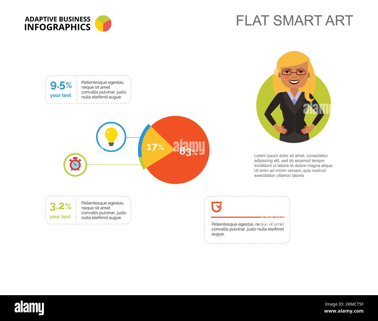 Two Sectors Pie Chart Slide Template Stock Vector Image & Art - Alamy