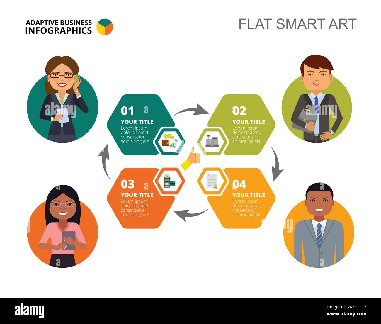 Four Options Workflow Slide Template Stock Vector Image & Art - Alamy