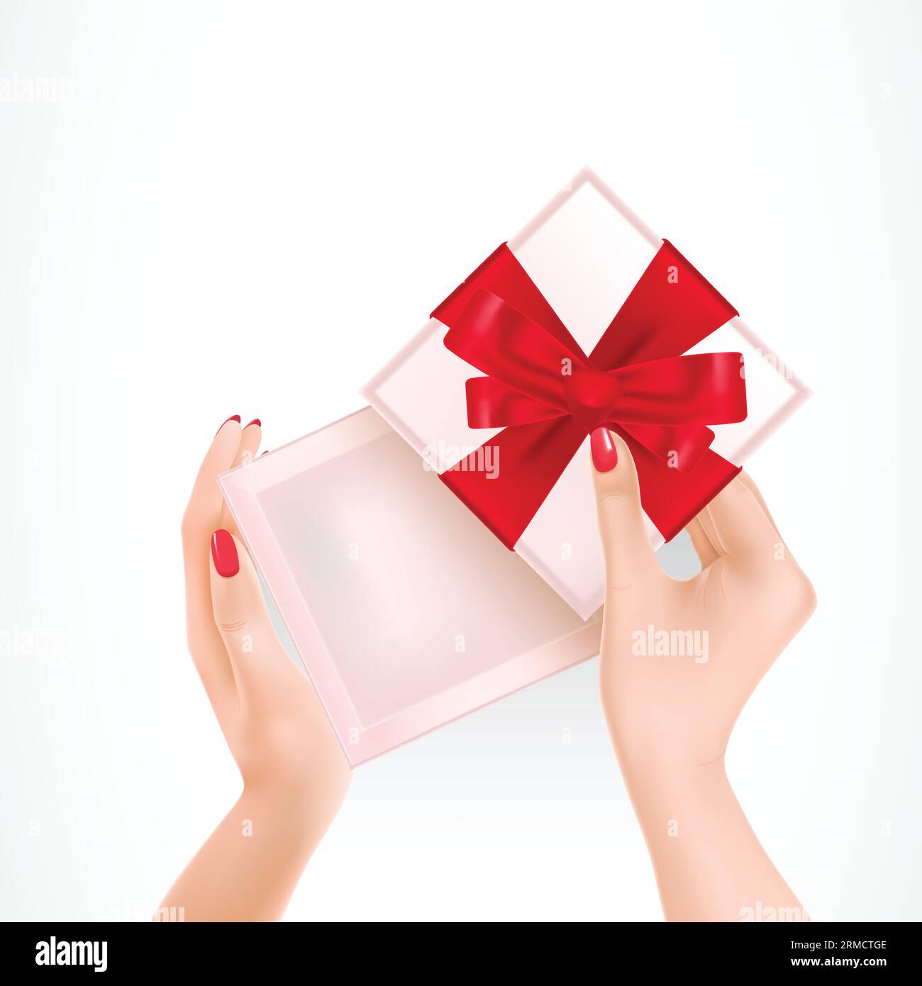 Gift box opening realistic Cut Out Stock Images & Pictures - Alamy
