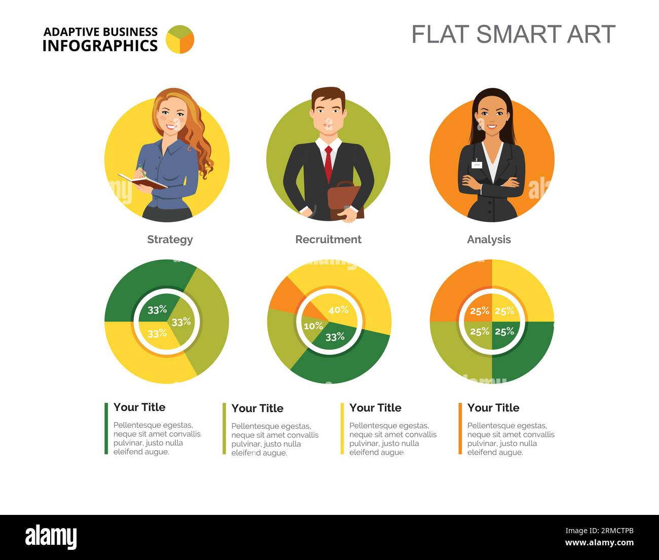 Three Pie Charts Slide Template Stock Vector Image & Art - Alamy