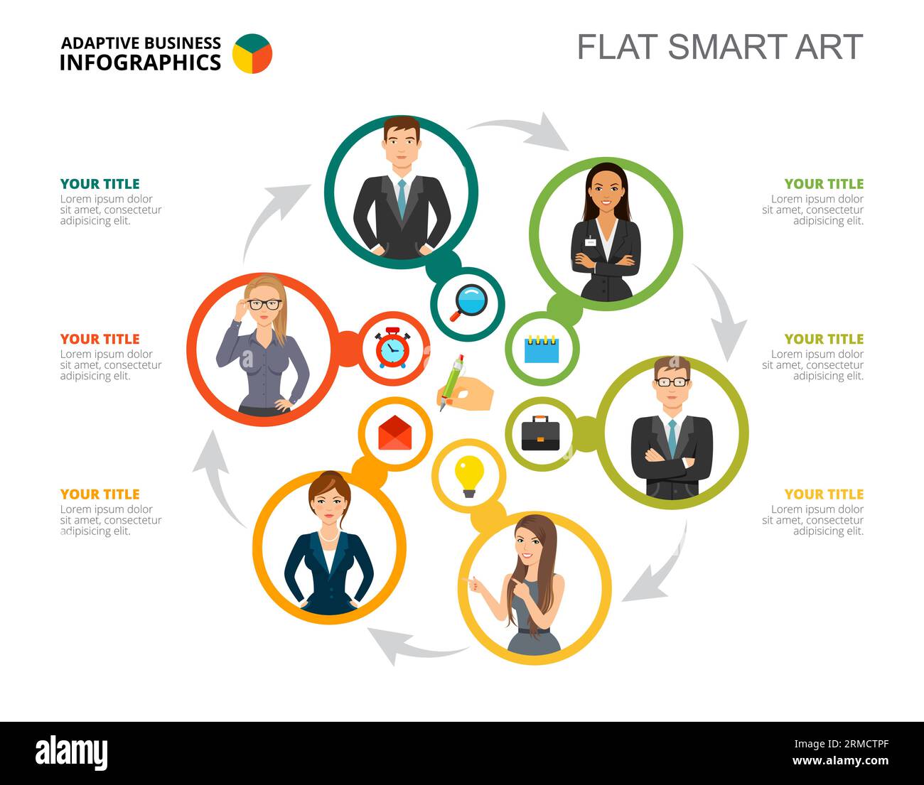 Workflow Cycle Slide Template Stock Vector Image & Art - Alamy