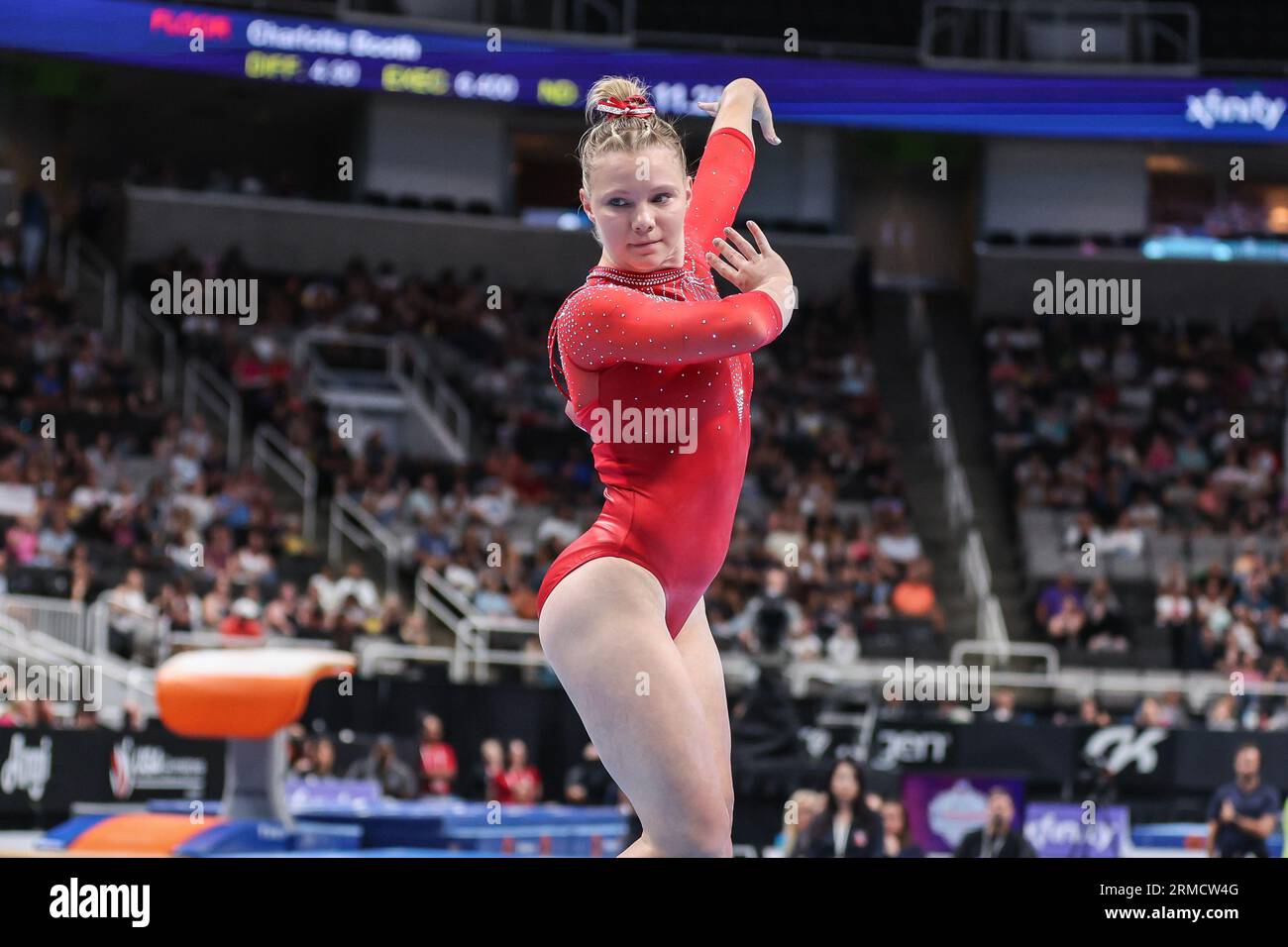 August 27, 2023: Jade Carey competes on the Floor Exercise during the ...