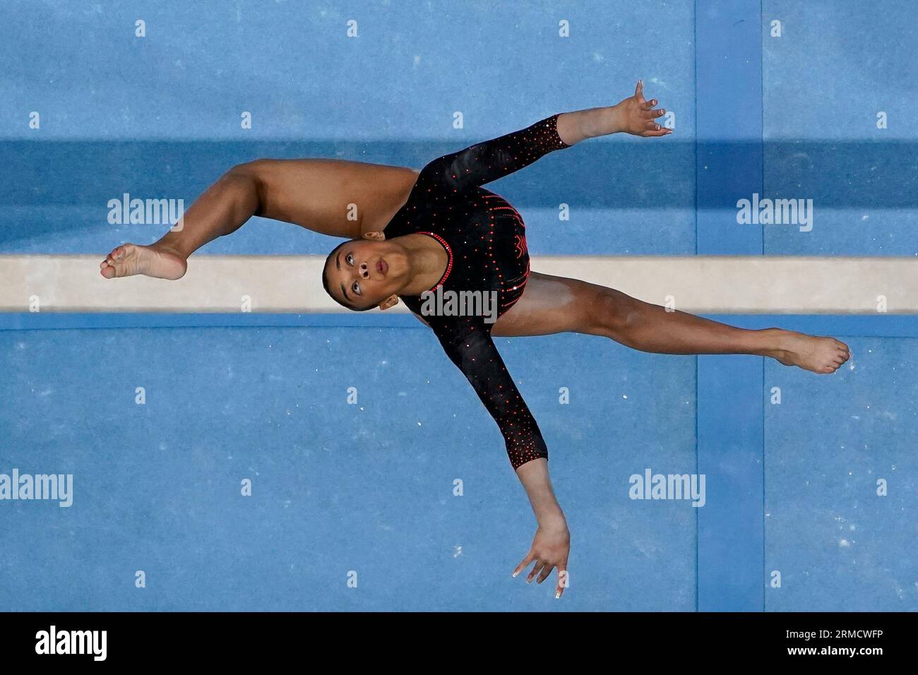 Tiana Sumanasekera competes on the beam during the U.S. Gymnastics ...
