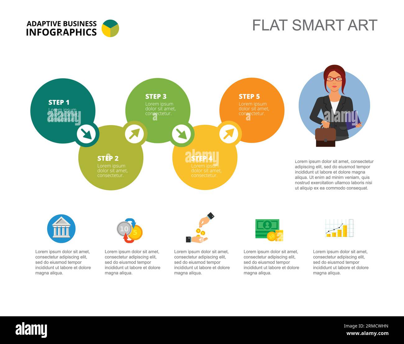 Five Steps Planning Slide Template Stock Vector Image & Art - Alamy