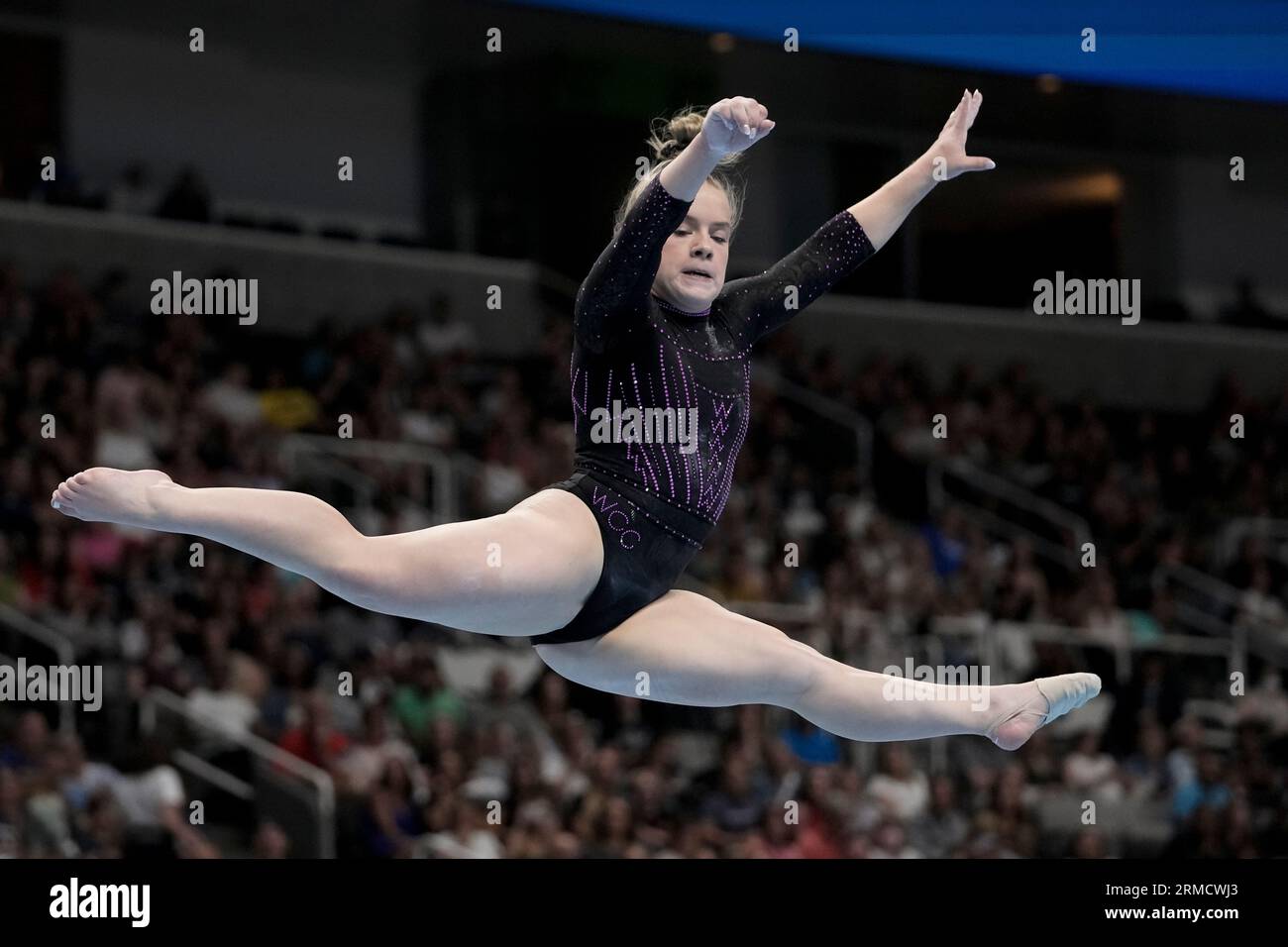 Joscelyn Roberson competes on the floor exercise during the U.S ...