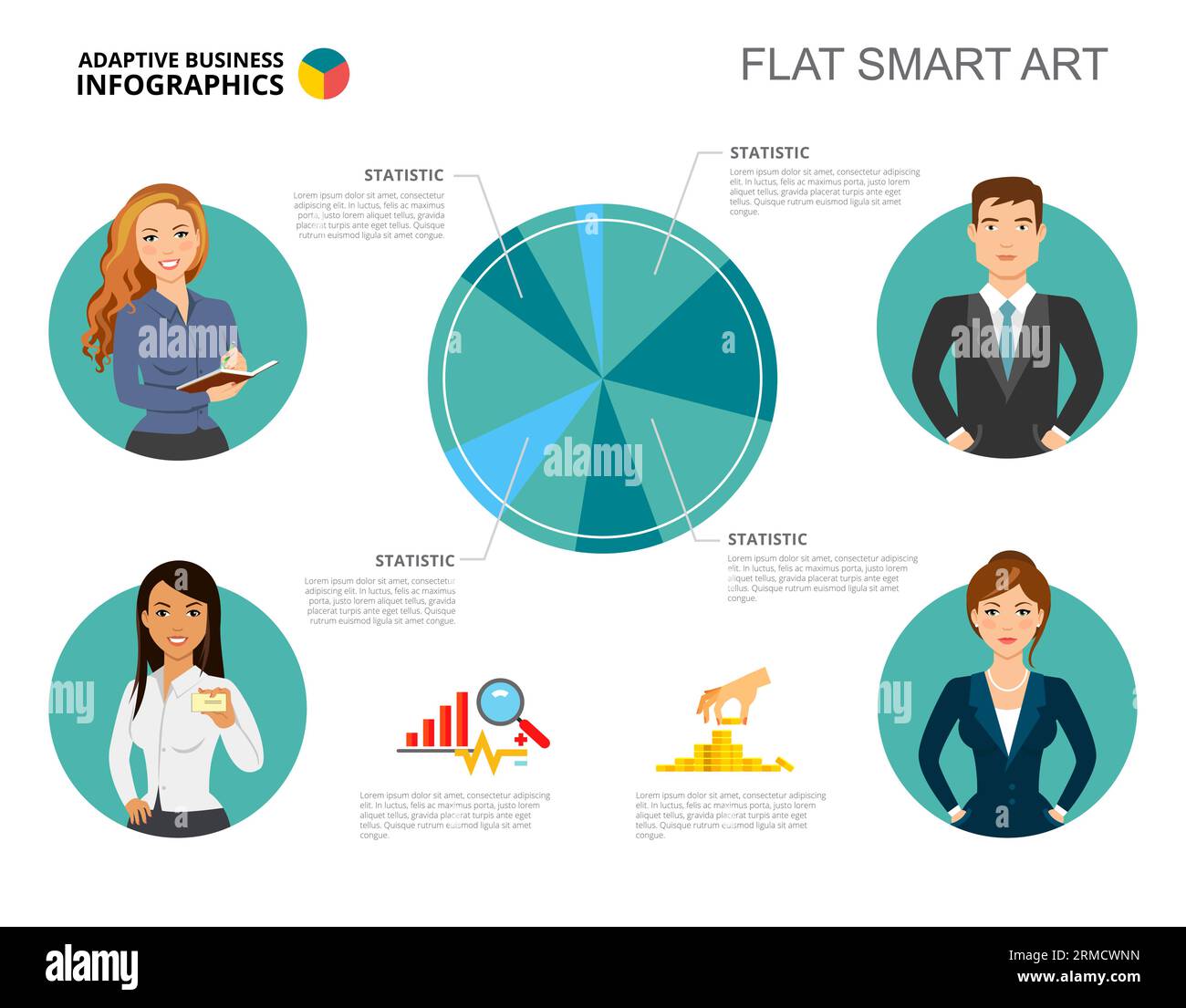 Business Statistics Concept Slide Template Stock Vector Image & Art - Alamy
