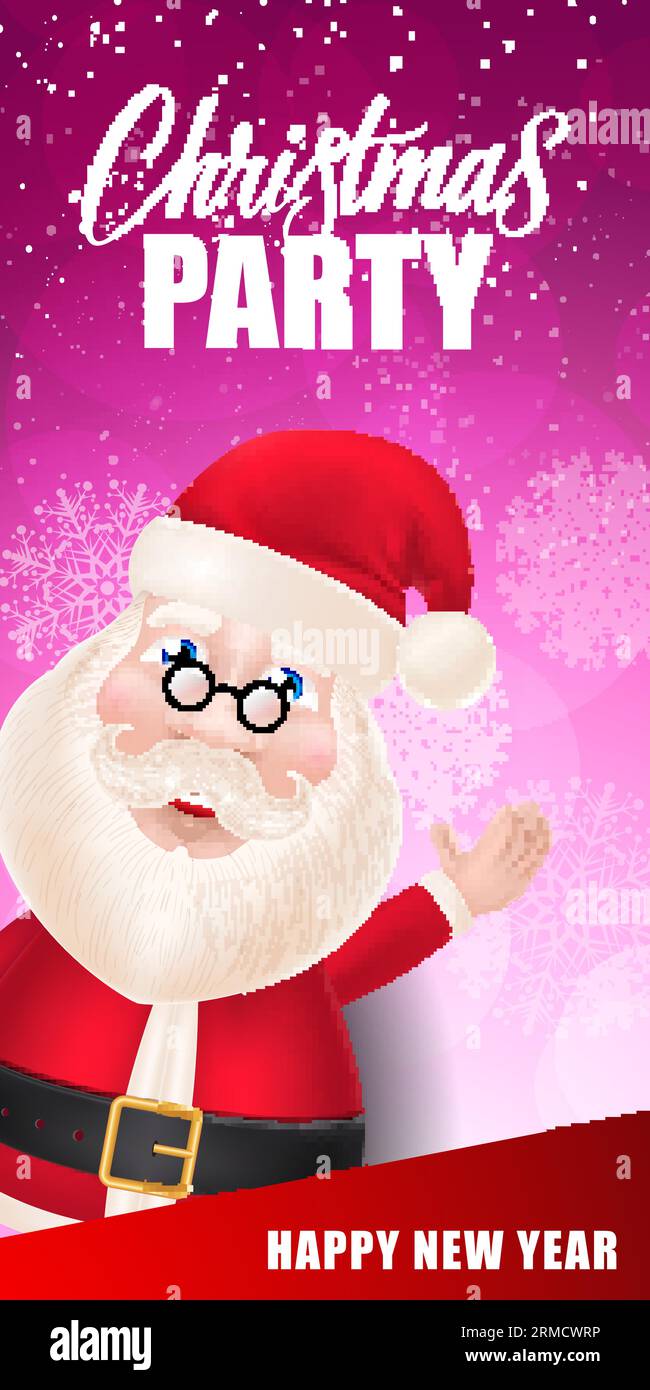 Christmas Party Lettering with Santa Claus Stock Vector Image & Art - Alamy
