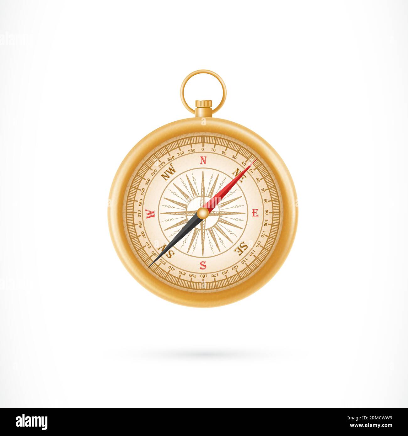 Compass in Golden Case Illustration Stock Vector Image & Art - Alamy