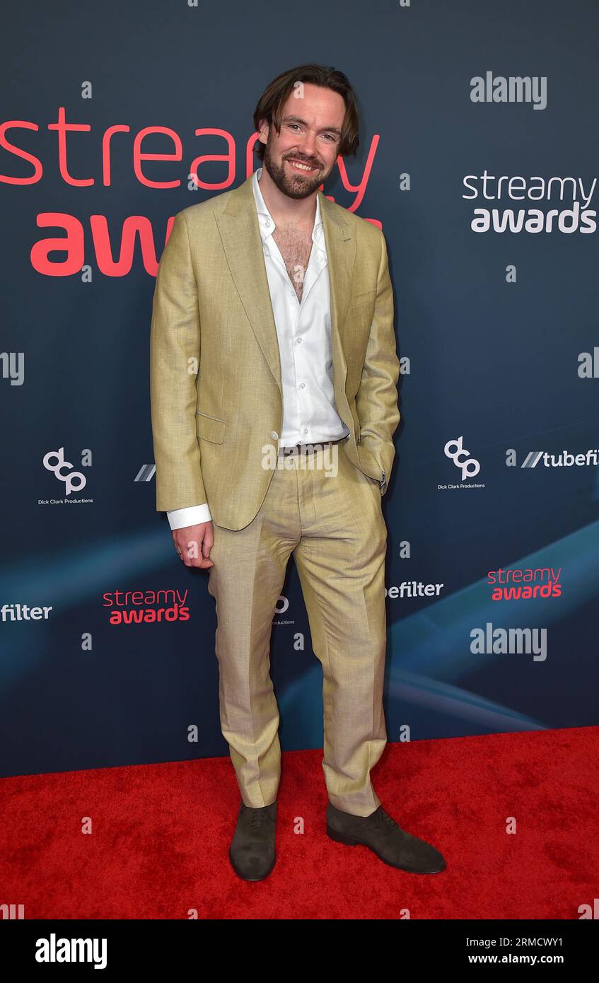 Brian McManus arrives at the Streamy Awards on Sunday, Aug. 27, 2023, at the Fairmont Century ...