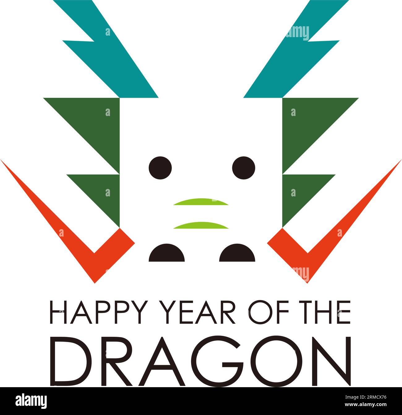 The Year Of The Dragon Greeting Symbol. Vector Illustration Isolated On ...