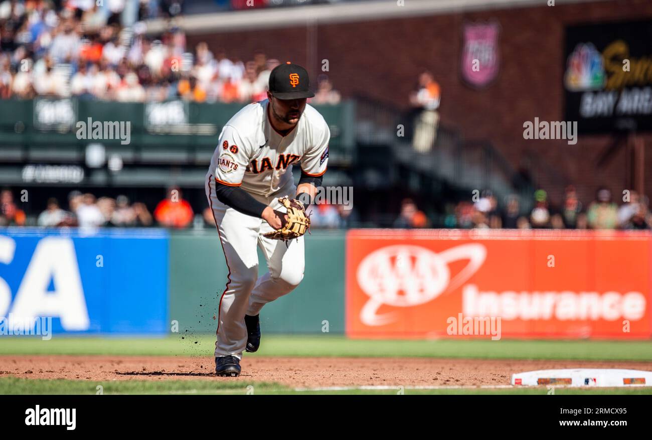 August 27 2023 San Francisco CA, U.S.A San Francisco third baseman J.D ...