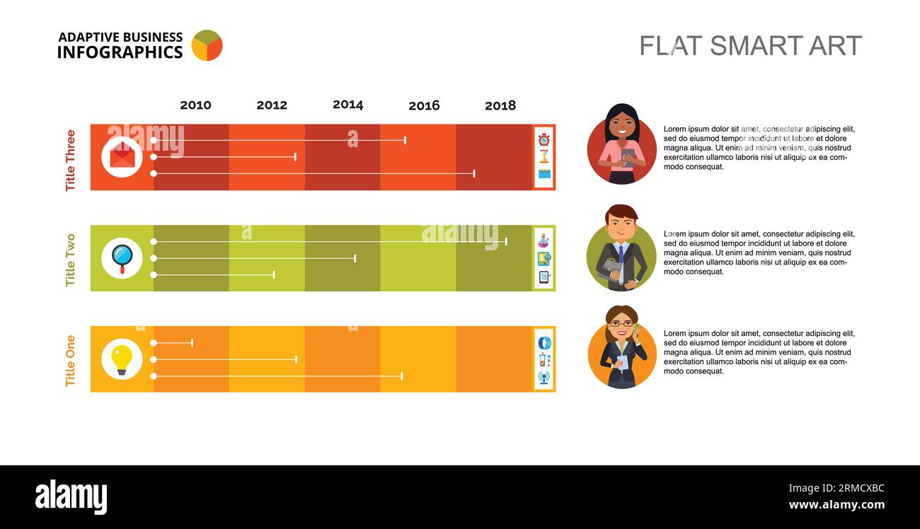 Three Horizontal Bar Charts Slide Template Stock Vector Image & Art - Alamy