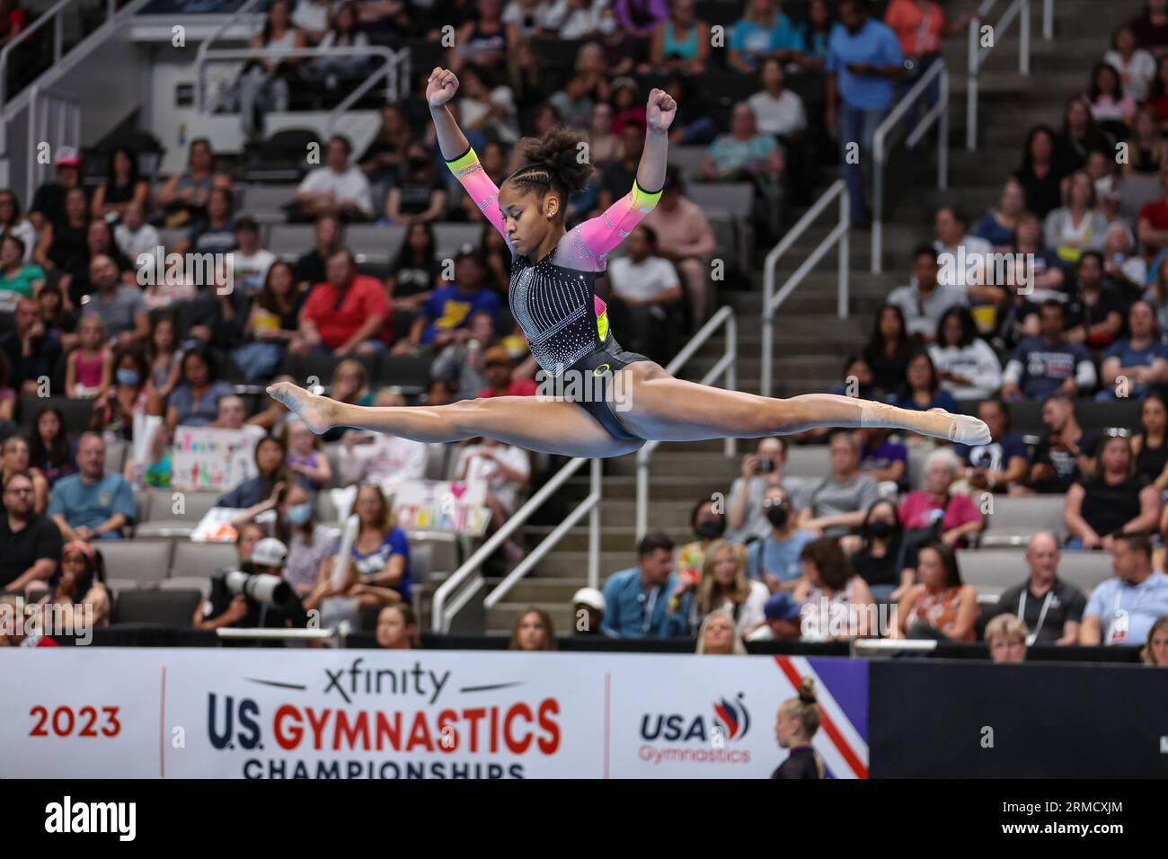 August 27, 2023: Skye Blakely competes on the Floor Exercise during the ...