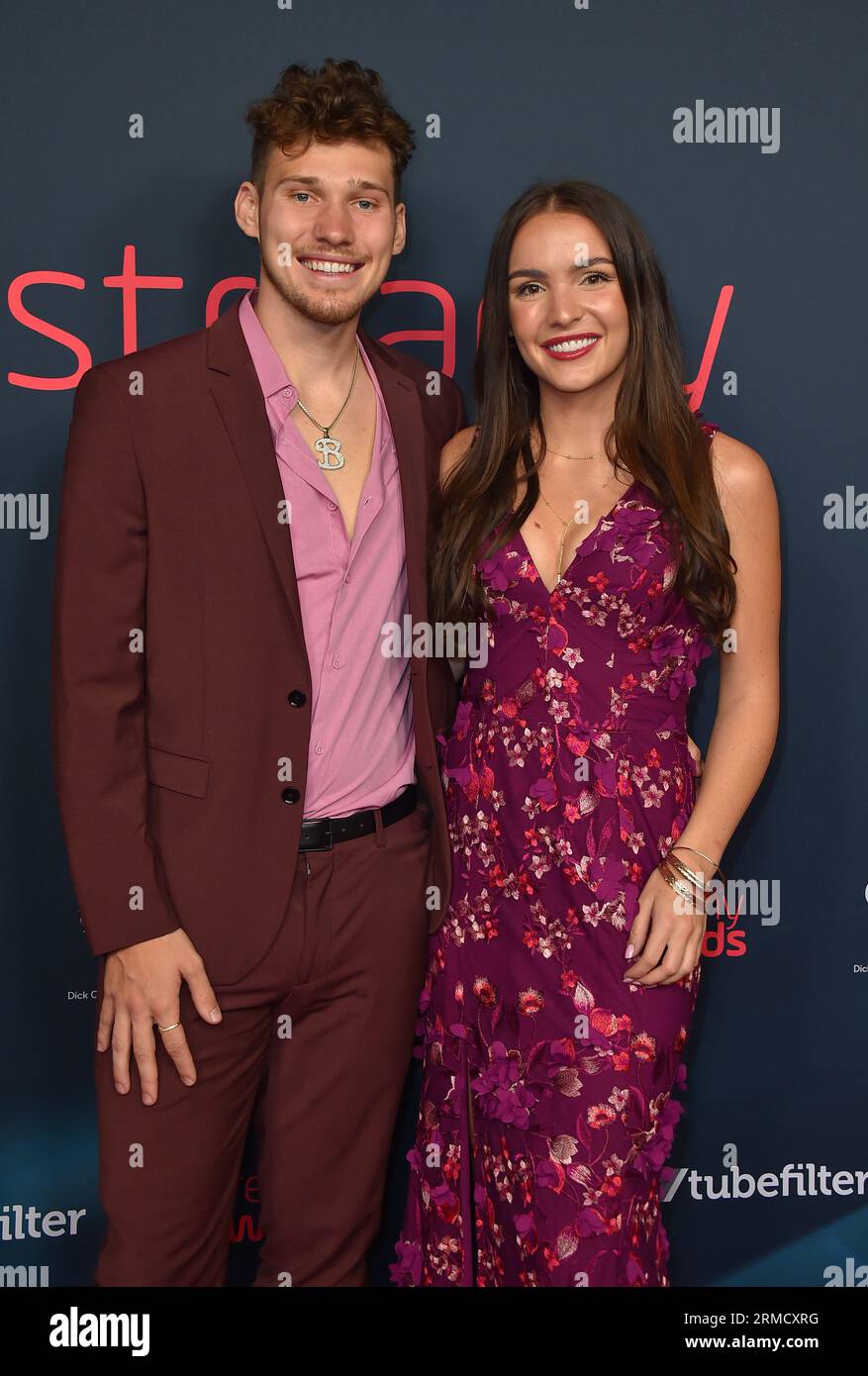Jesser Reacts, left, arrives at the Streamy Awards on Sunday, Aug. 27 ...