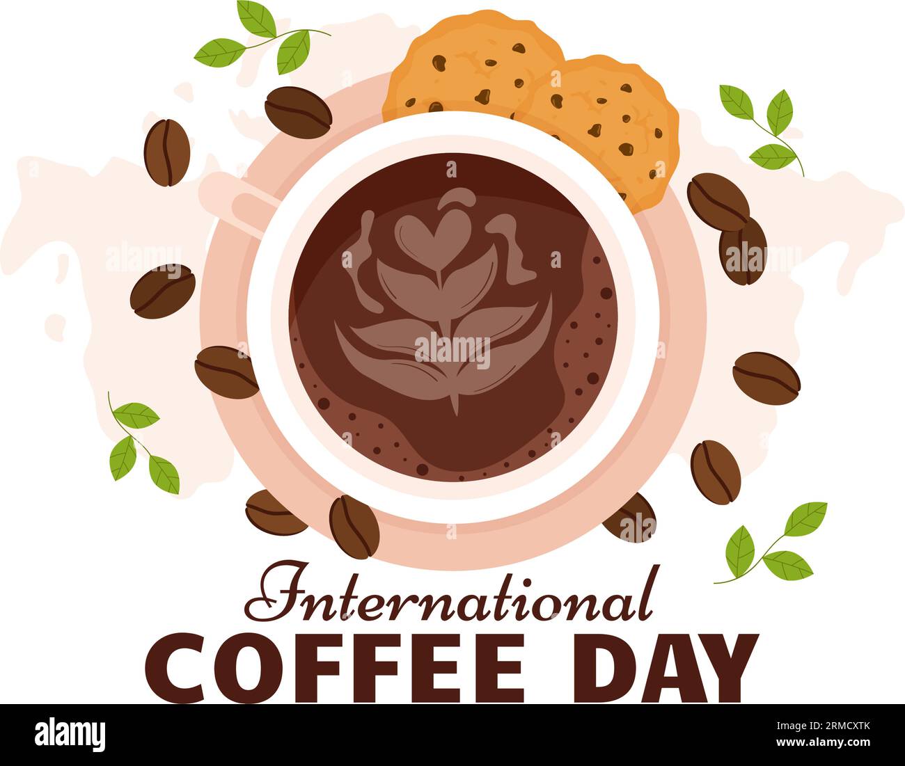 International Coffee Day Vector Illustration on 1st October with ...