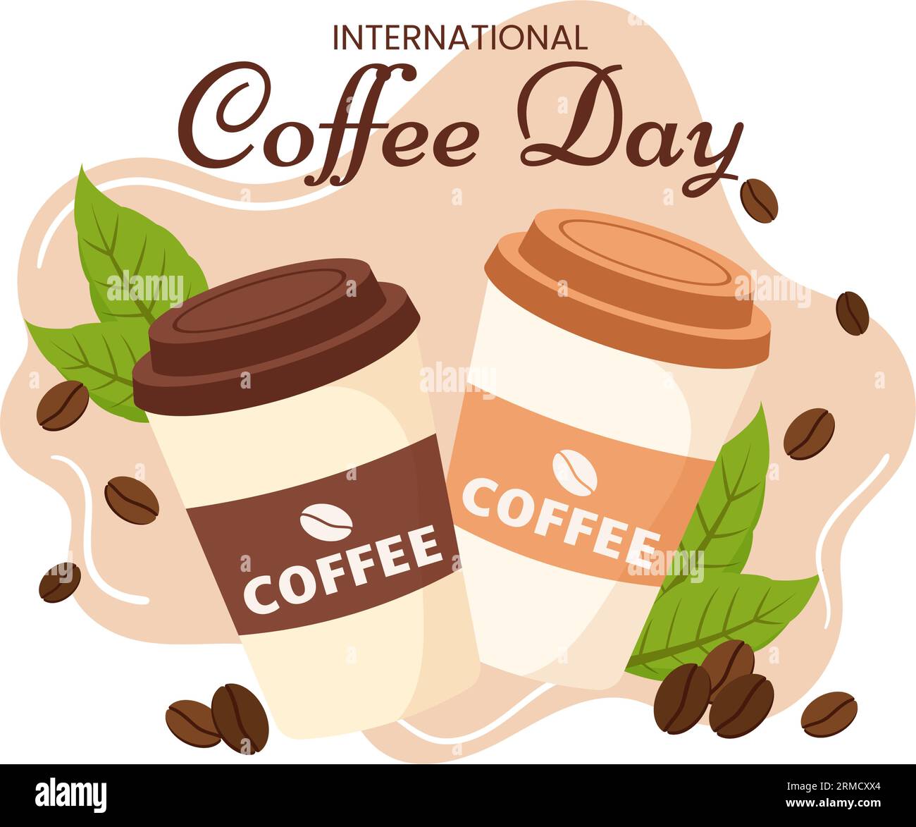 International Coffee Day Vector Illustration on 1st October with ...