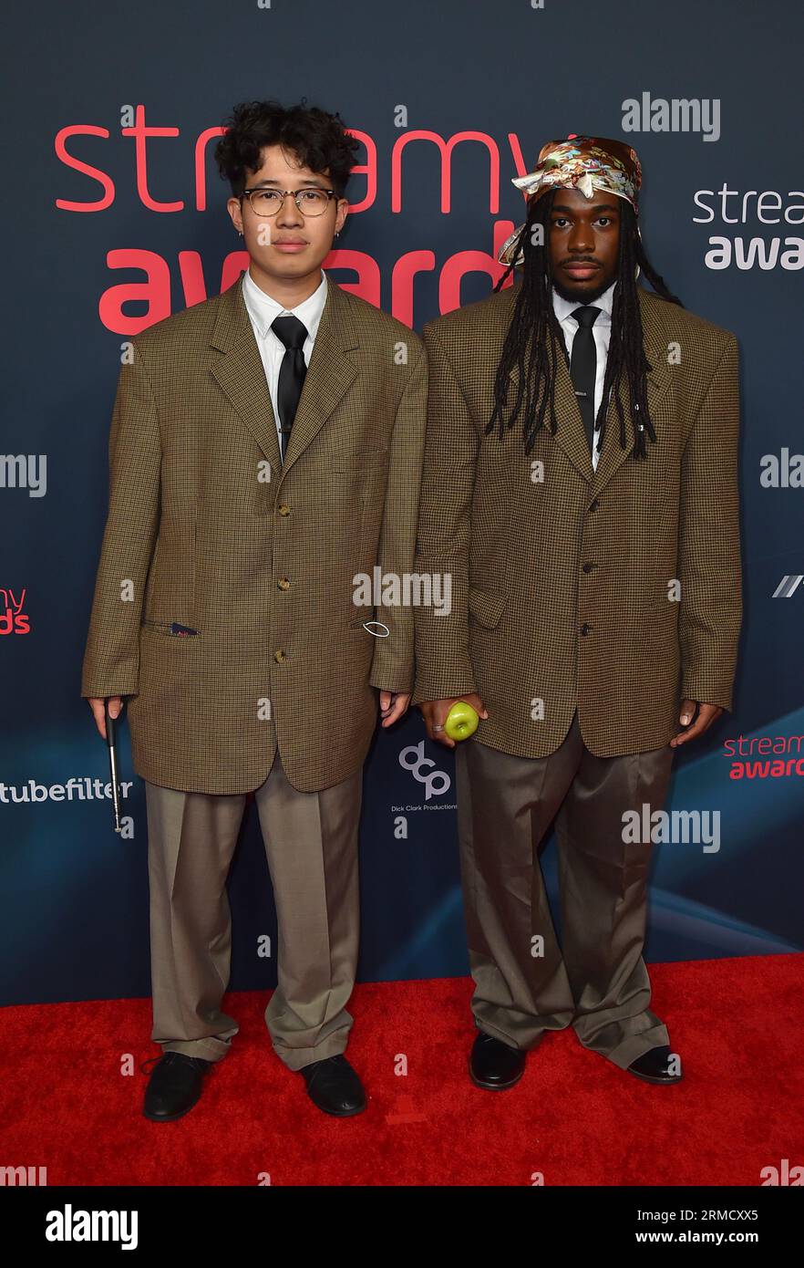 Billy Yue, left, and Matt Anderson arrive at the Streamy Awards on ...