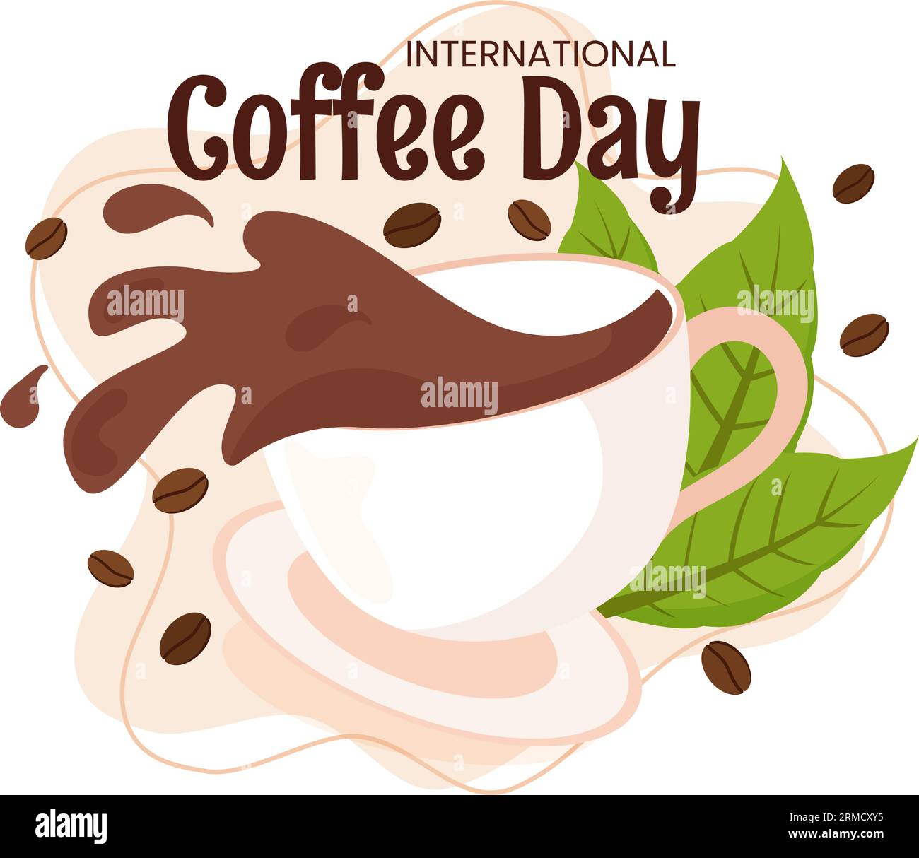 International Coffee Day Vector Illustration on 1st October with ...