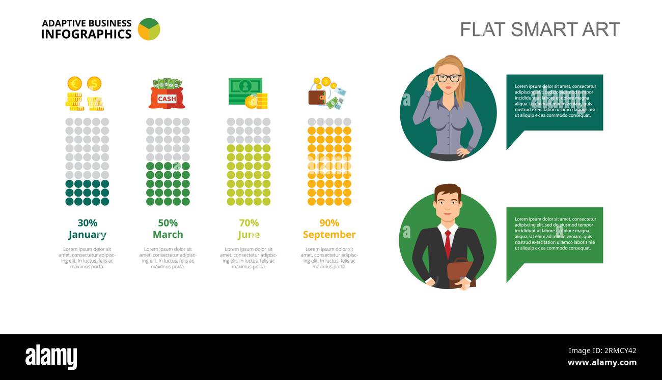 Four Bars Financial Chart Slide Template Stock Vector Image & Art - Alamy