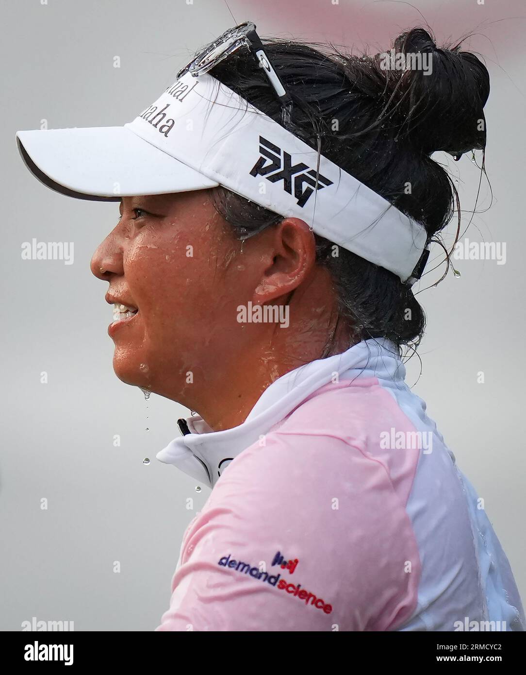 Vancouver, Canada. 27th Aug, 2023. Megan Khang, of the U.S., smiles ...