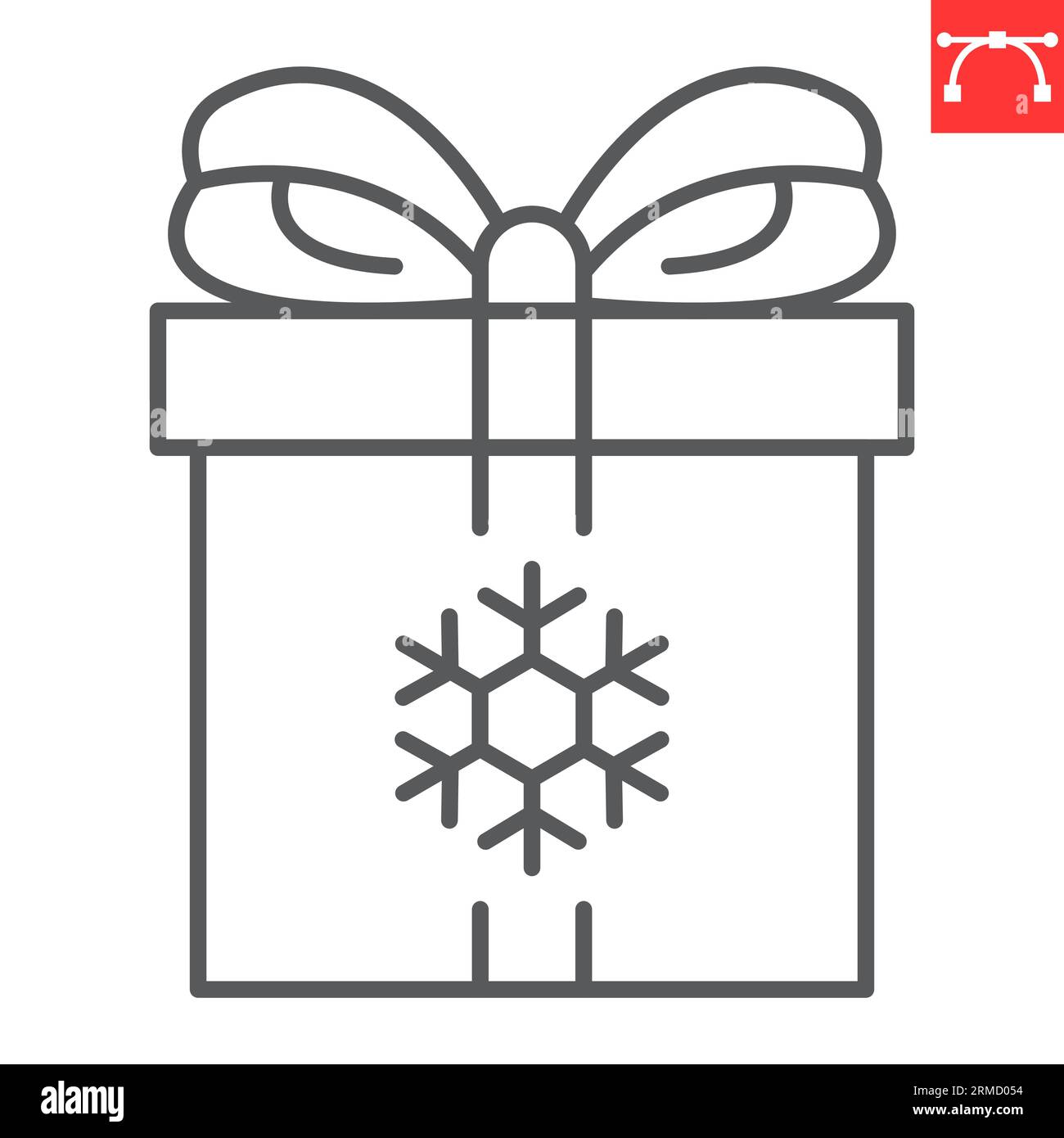 Gift line icon, birthday and merry christmas, gift box vector icon ...