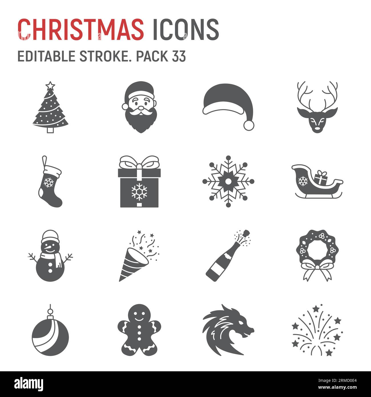 Christmas glyph icon set, holiday collection, vector graphics, logo ...