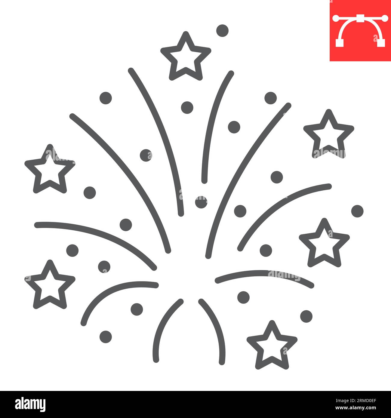 Fireworks line icon, holidays and merry christmas, firecracker vector ...