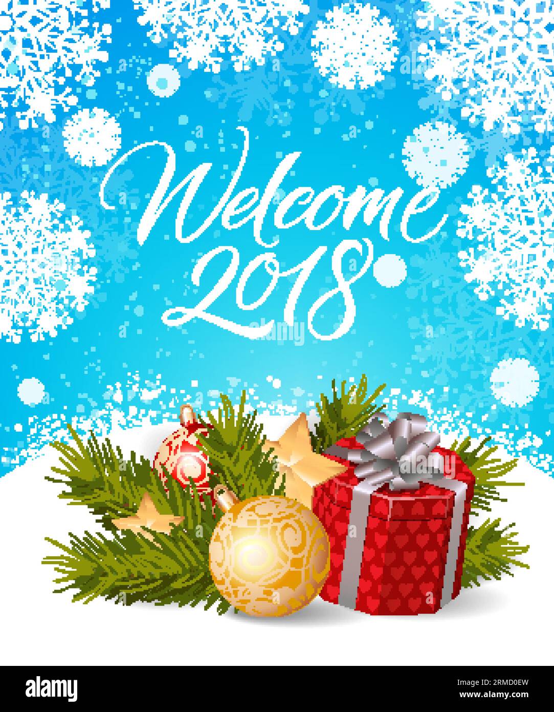 Welcome Twenty Eighteen Inscription Stock Vector Image & Art - Alamy