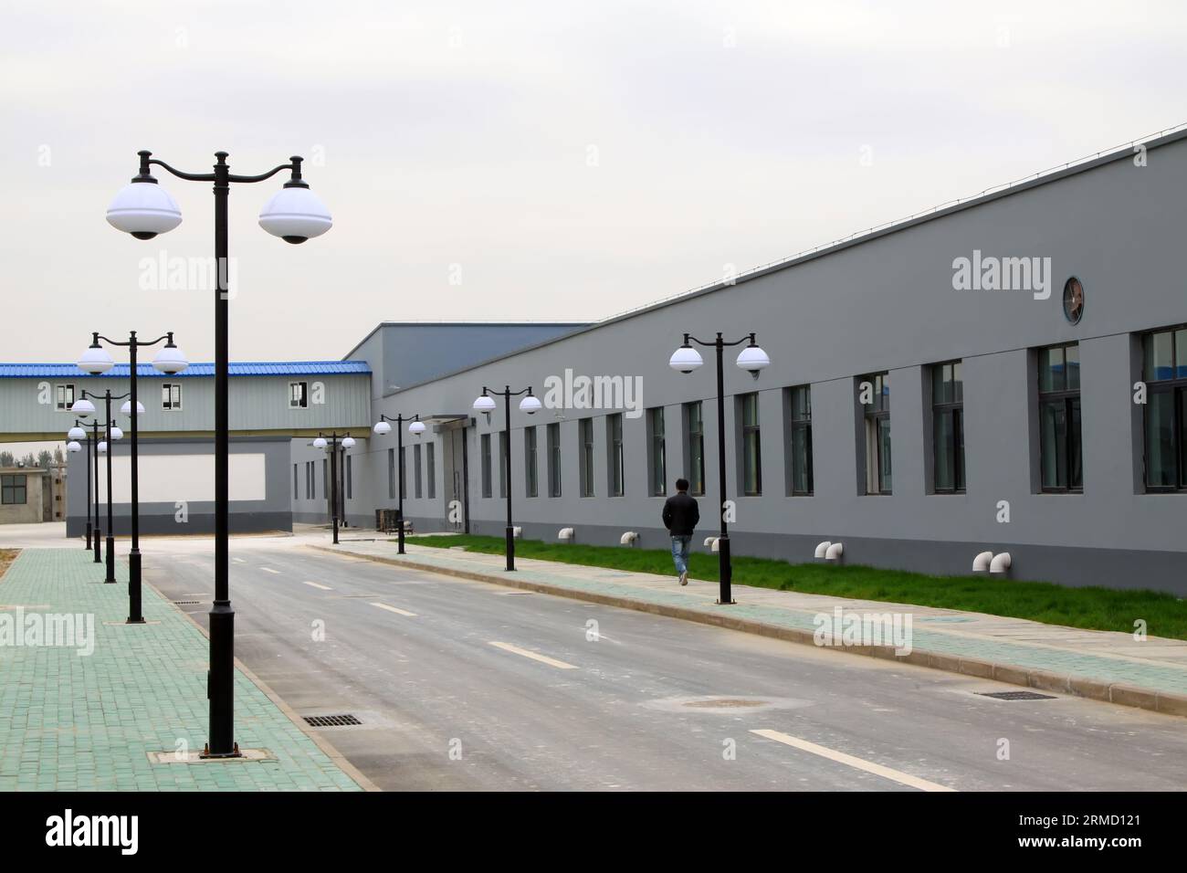 Roads and streetlights in a manufacturing plant in China Stock Photo ...
