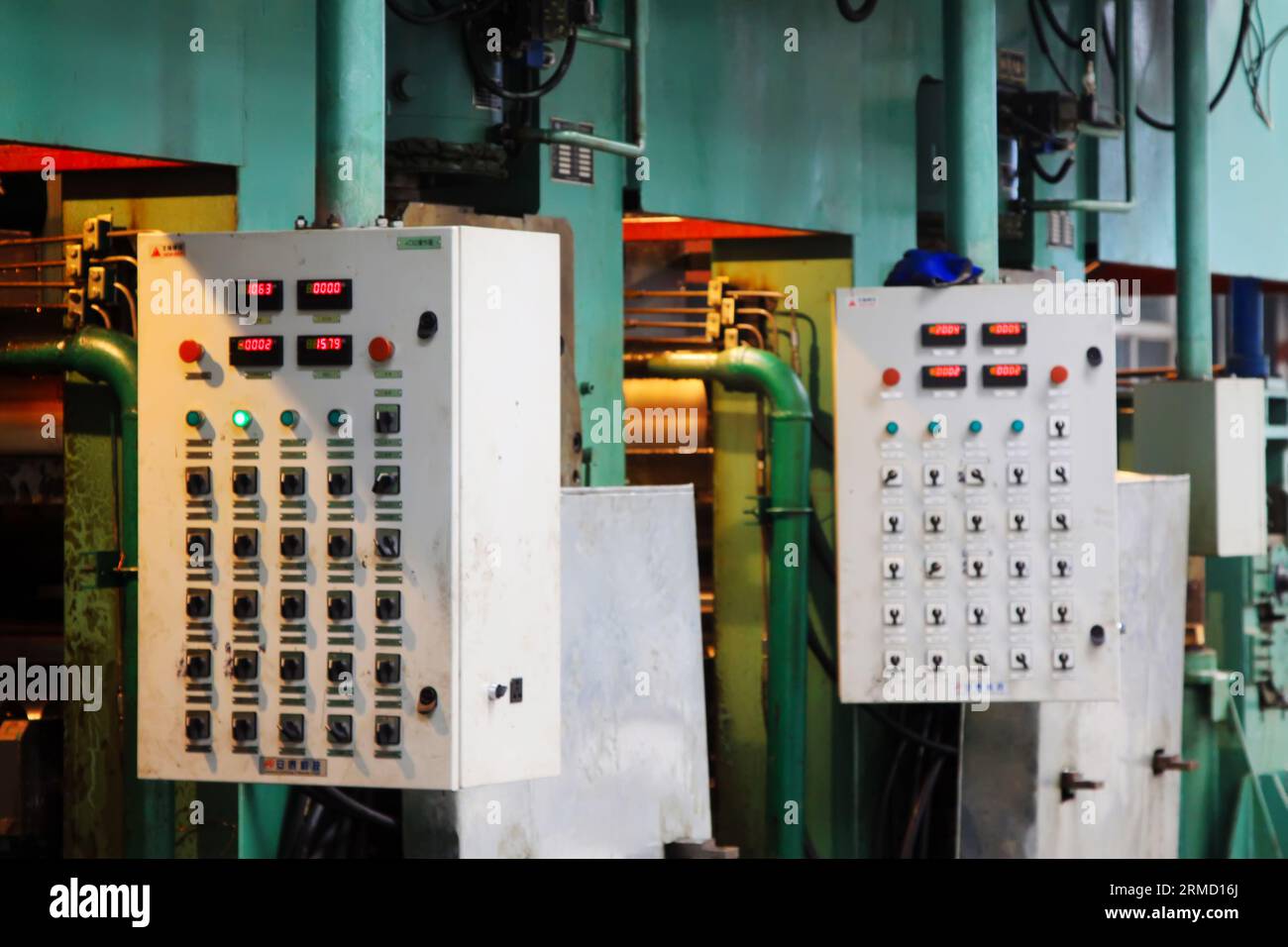 strip steel production equipment in a factory Stock Photo - Alamy