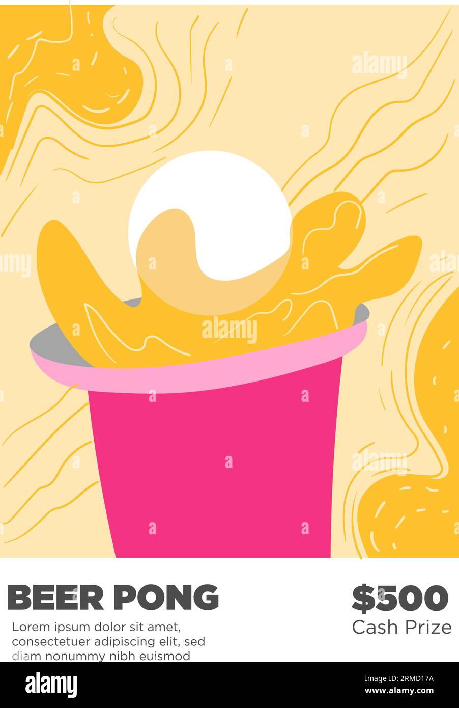 abstract style beer pong poster template vector illustration Stock ...