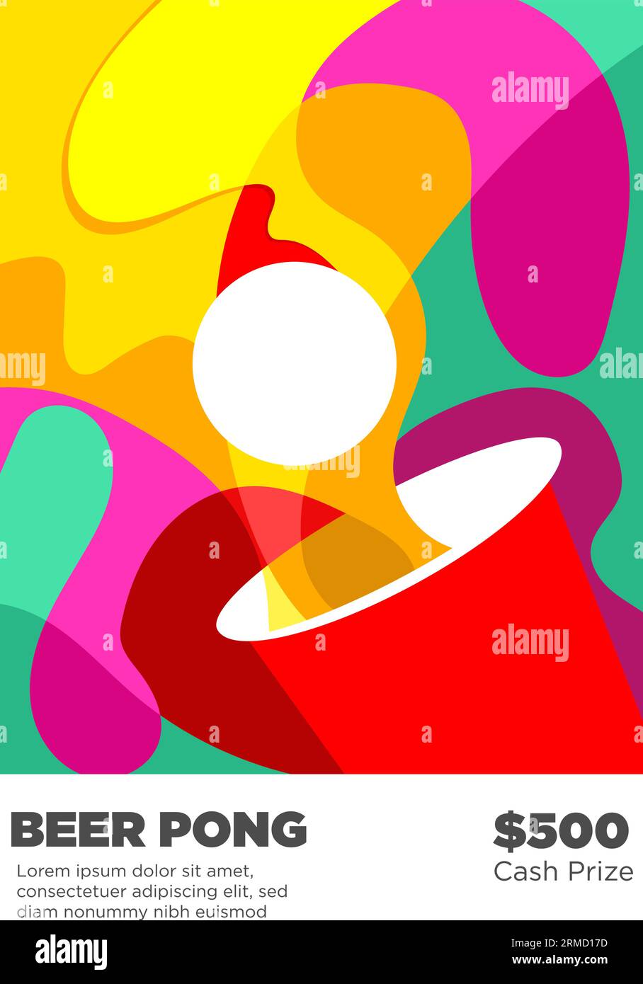 abstract style beer pong poster template vector illustration Stock ...